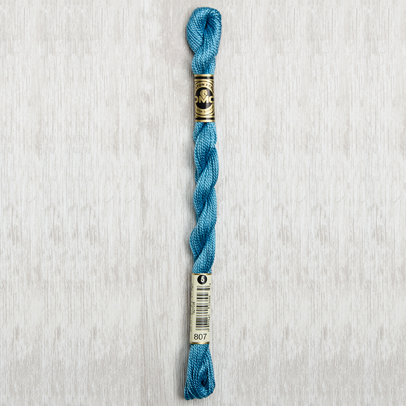 DMC Perle #5 0807 Peacock Blue | theembroideryden.com.au